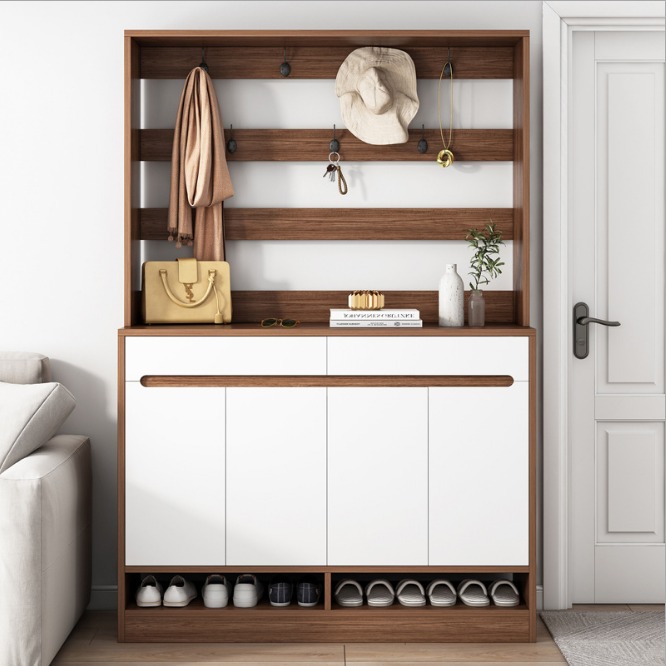 With coat and hat rack shoe cabinet practical entrance storage cabinet ...