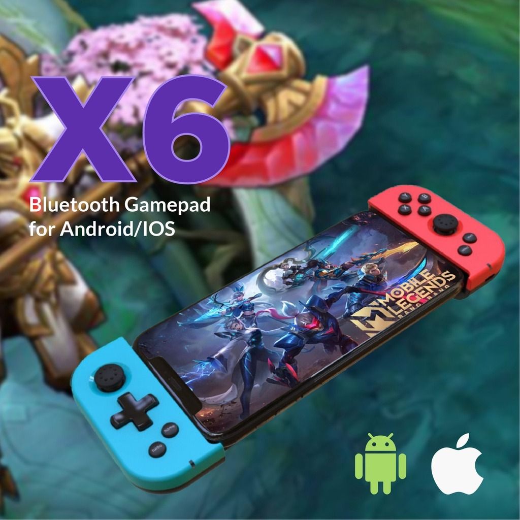 X6 Phone Controller Gaming Joystick Wireless Bluetooth Android iPhone ...