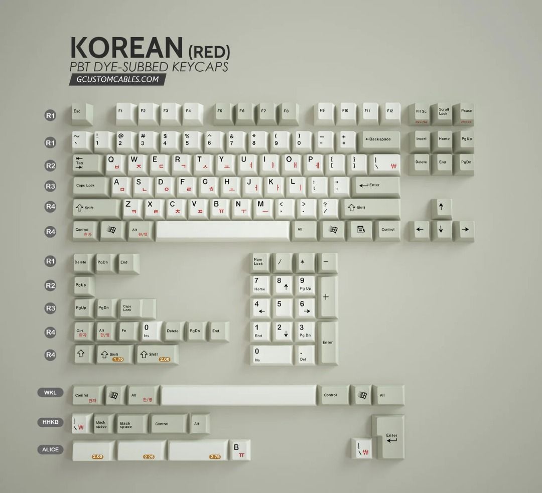 XMI Hangul Korean Red PBT Keycaps, Computers & Tech, Parts ...