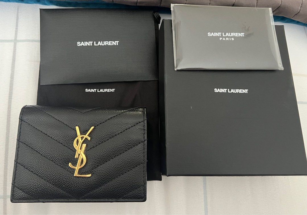 Ysl Cassandre Matelasse Flap card case, Luxury, Bags & Wallets on Carousell