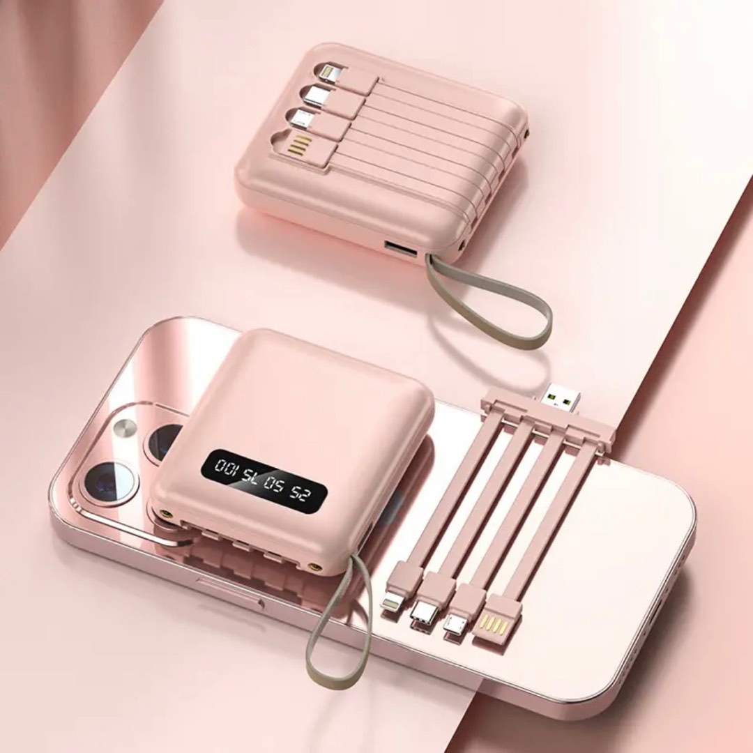 20,000 mAh Powerbank with 4-in-1 detachable cables with LED torch light ...