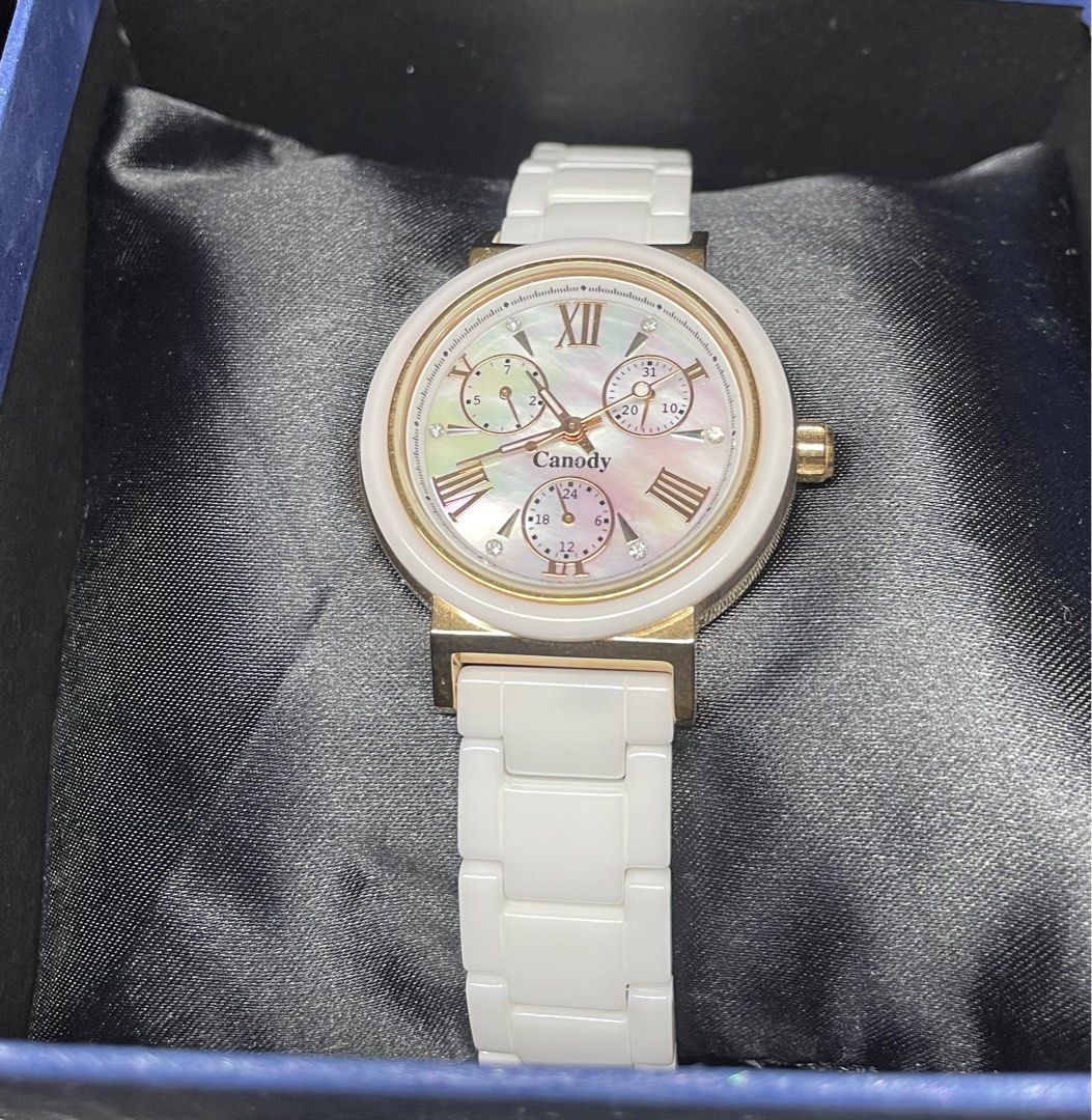 原價$5000 Canody 女錶 白陶瓷 精緻錶盤, 她的時尚, 手錶及配件, 手錶在旋轉拍賣
