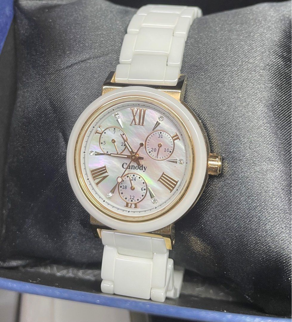 原價$5000 Canody 女錶 白陶瓷 精緻錶盤, 她的時尚, 手錶及配件, 手錶在旋轉拍賣