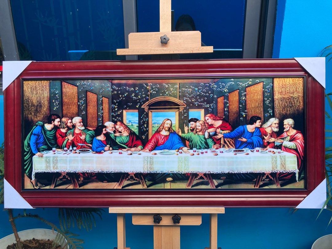 53x112cm Last Supper Wall Frame w/ Diamond Design, Furniture & Home ...