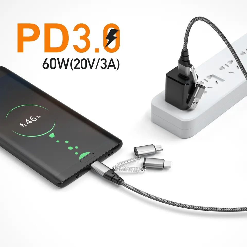 6合1 PD 60W Type C轉Type C快充USB數據線 mceckp 6 in 1 PD 60W Type C to Type C Fast Charging USB Data ...