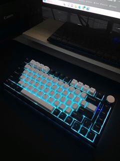 87% TKL custom mechanical keyboard (White & red keycaps), Computers ...