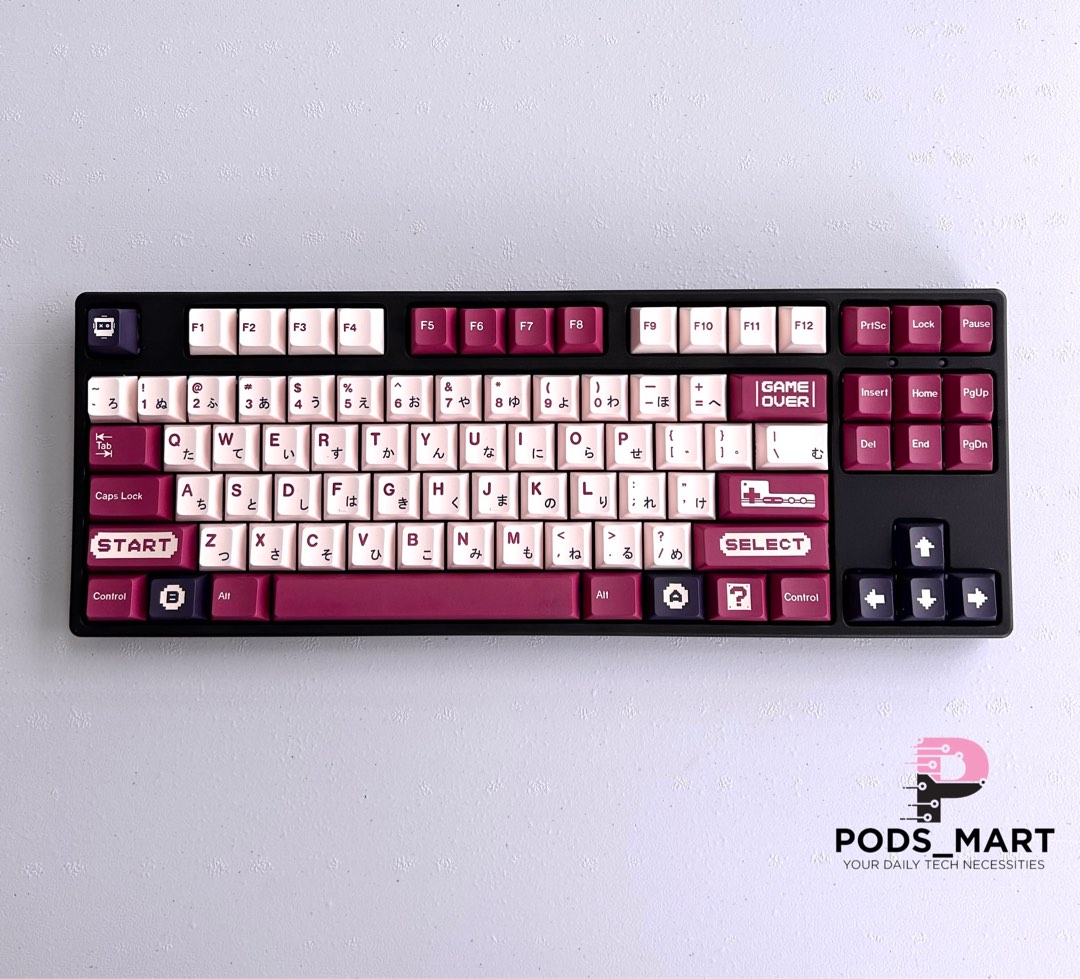 87% TKL custom mechanical keyboard (White & red keycaps), Computers ...