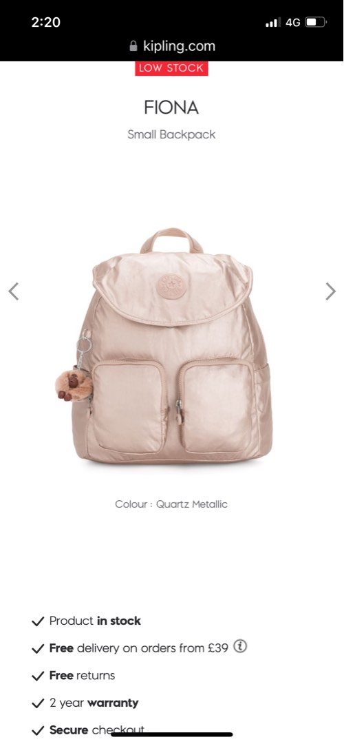 全新 Kipling FIONA 亮粉翻蓋拉鍊後背包 小型肩背包Small Backpack #23母親節, 她的時尚, 包包、錢包, 腰包 ...