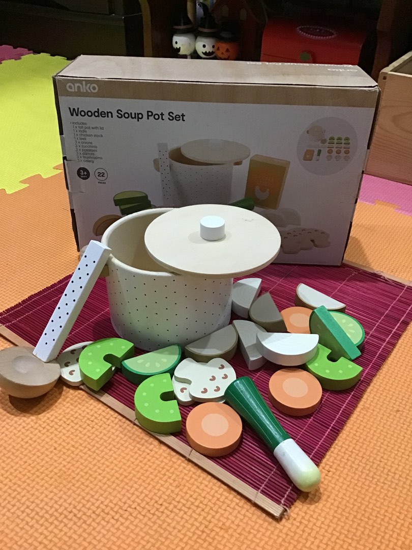 ANKO WOODEN SOUP POT SET, Hobbies & Toys, Toys & Games on Carousell