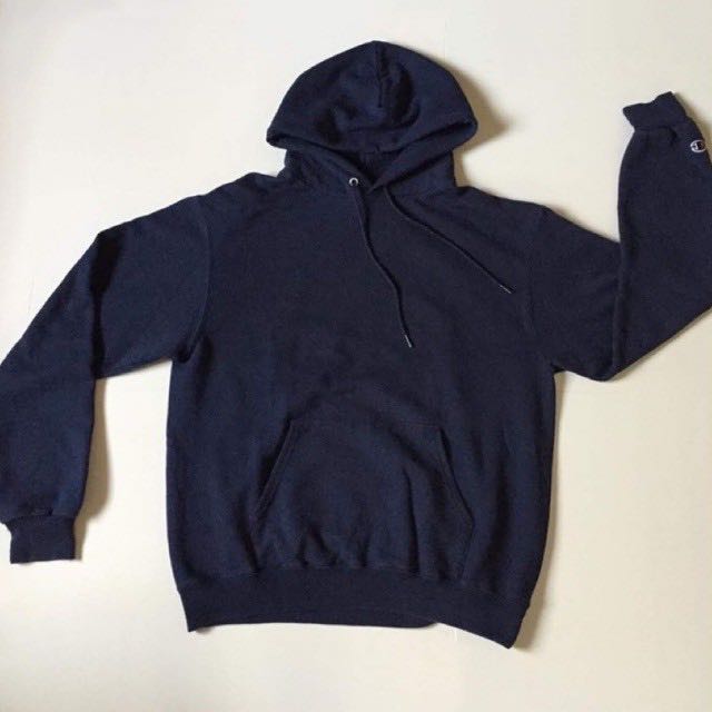 Authentic Champion Navy Blue Hoddie, Men's Fashion, Tops & Sets ...