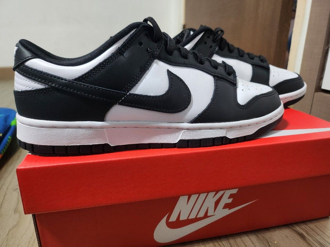 Free delivery Authentic Nike Dunk Low Black White retro, Men's Fashion ...
