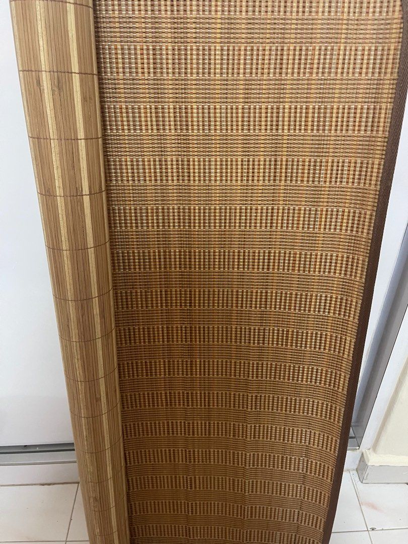 Banboo mat 2sided, Furniture & Home Living, Bedding & Towels on Carousell