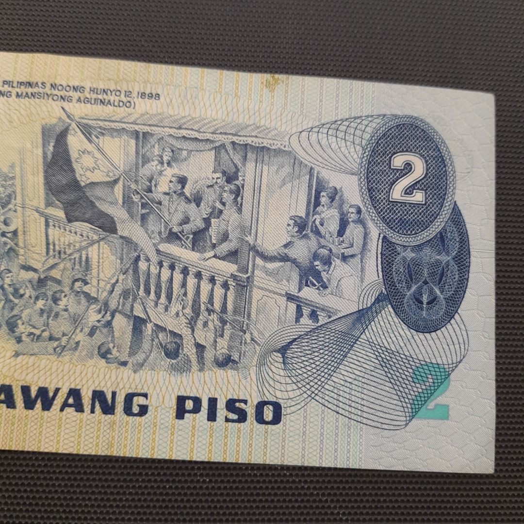 Banknote: Two 2-Piso Banknote "Ang Bagong Lipunan Series (ABL)"- Sig. Ferdinand Marcos & Jaime C ...
