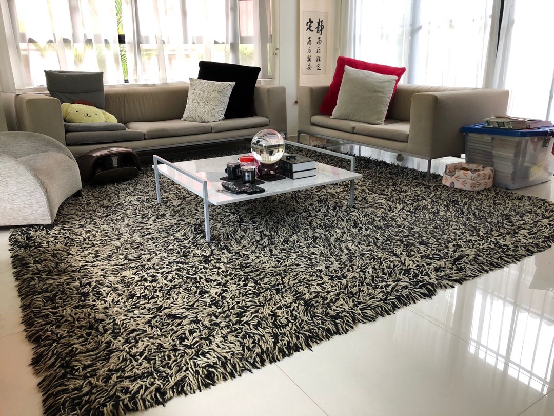 Beautiful black and white zen carpet, Furniture & Home Living, Home ...