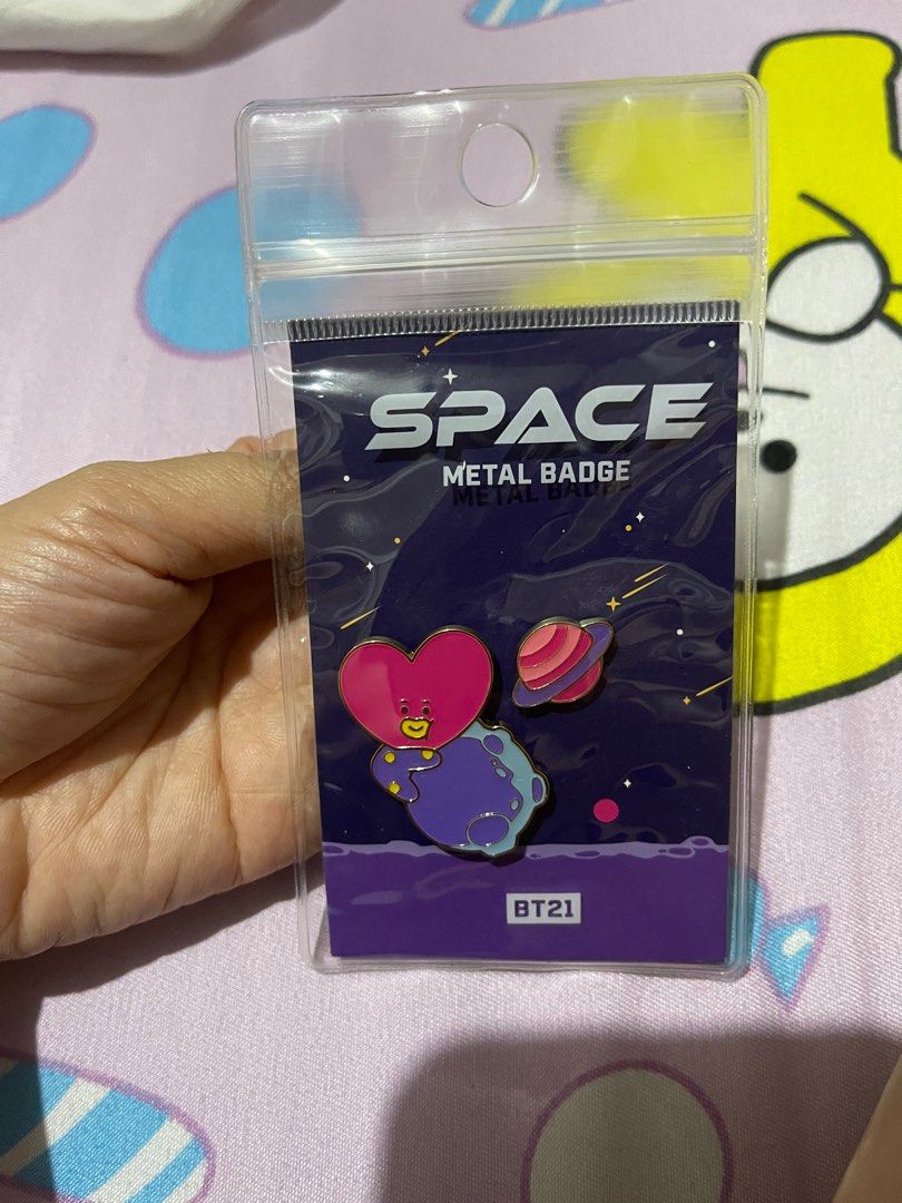 Bt21 space metal badge TATA on Carousell