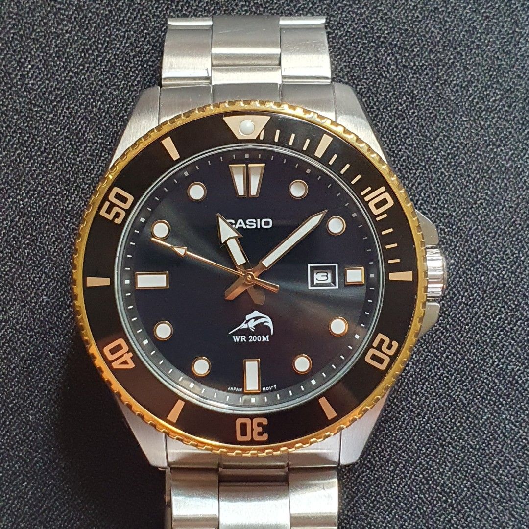 Casio Duro MDV-106 Black and Gold Dive Watch on Carousell