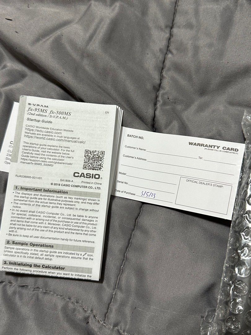 CASIO fx-95MS CALCULATOR |STILL UNDER WARRNTY | APPROVED SCIENTIFIC ...