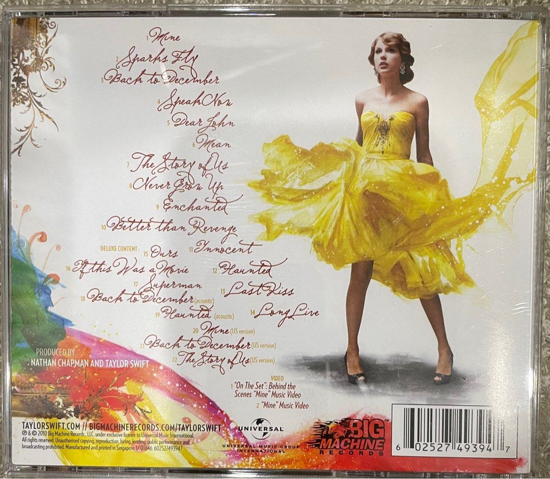 CD: (Reserved) Taylor Swift Speak Now Deluxe Edition Double CD bonus ...