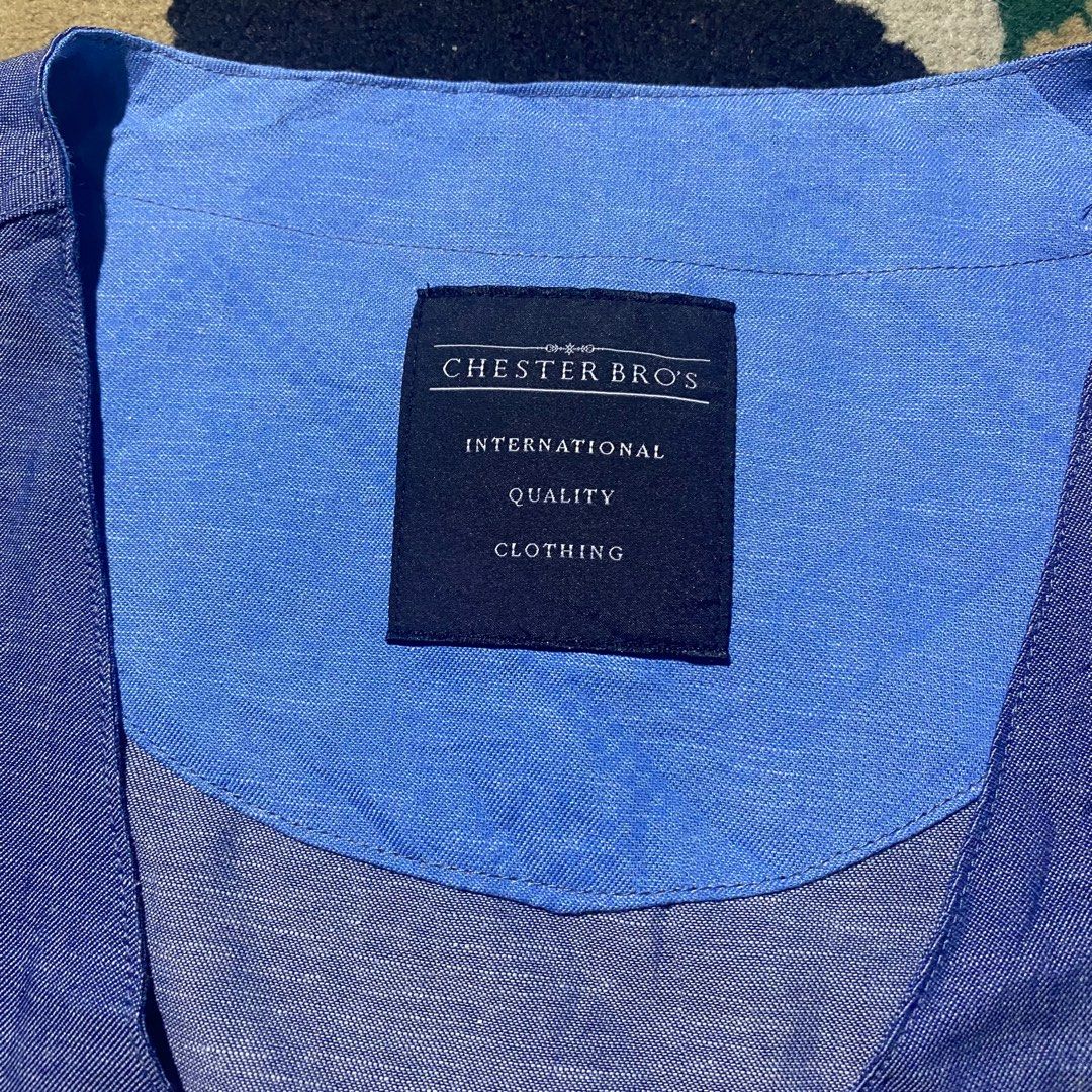Chester Bro's Vest Linen, Fesyen Pria, Pakaian , Baju Luaran di Carousell