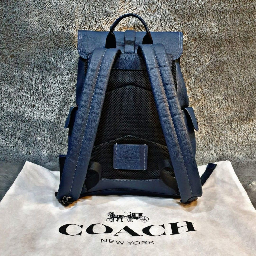 Coach Blue Logo Bagpack, Fesyen Pria, Tas & Dompet , Ransel di Carousell