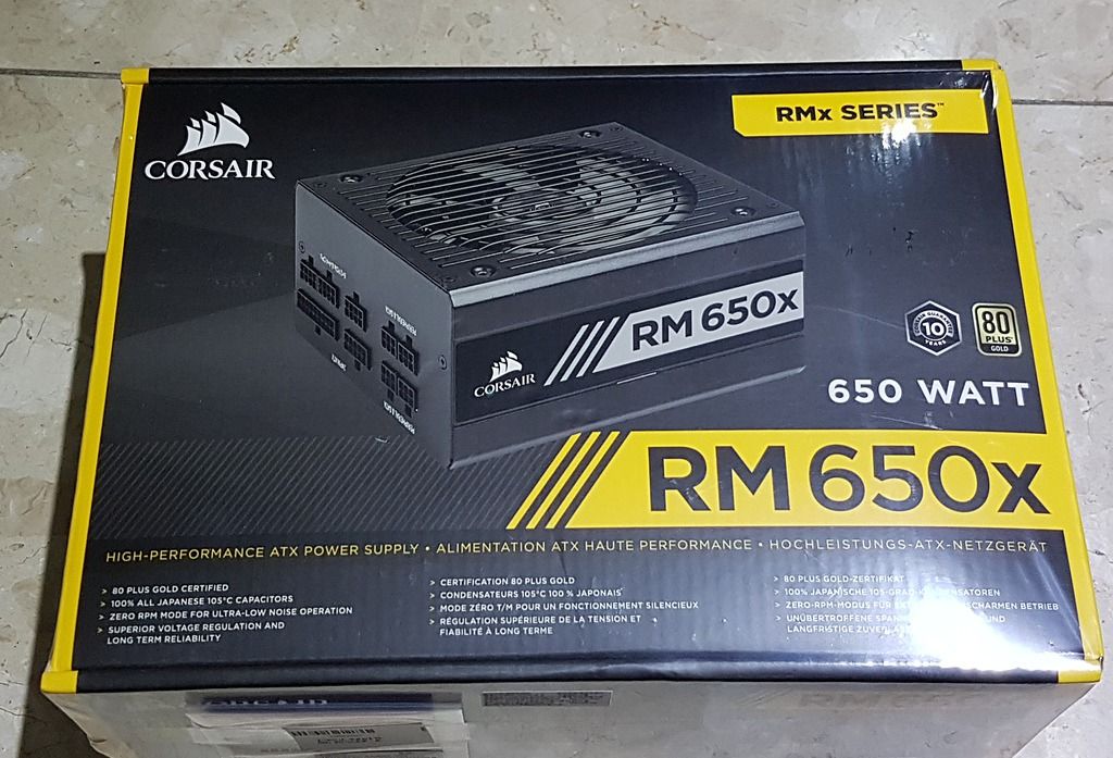 Corsair RMx Series 80 PLUS Gold Fully Modular ATX Power Supply RM650x ...