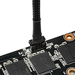 CRJ Micro 4-Pin PWM GPU Fan Adapter Cable All Black Sleeved for ...