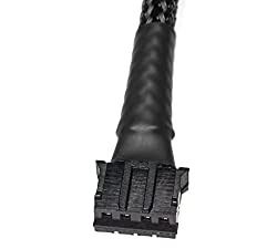 CRJ Micro 4-Pin PWM GPU Fan Adapter Cable All Black Sleeved for ...