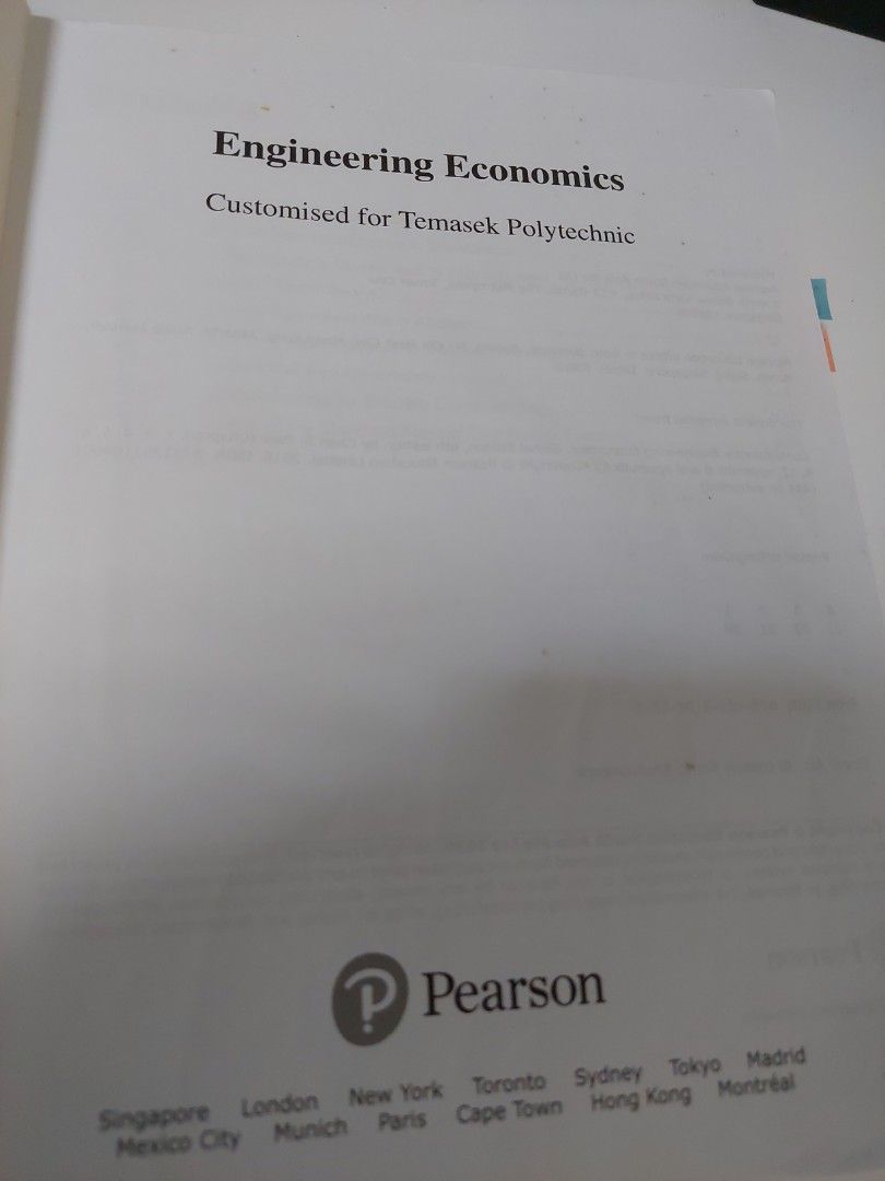 Engineering Economics Pearson, Hobbies & Toys, Books & Magazines ...
