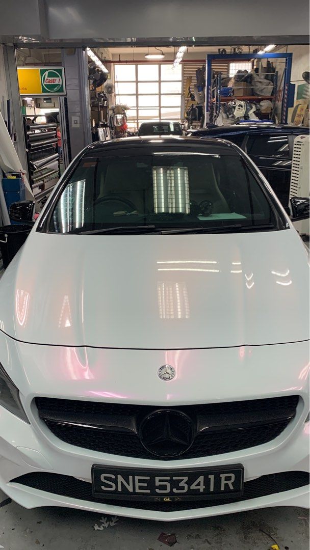 Fullwrap merc diamond white pink, Car Accessories, Car Workshops ...