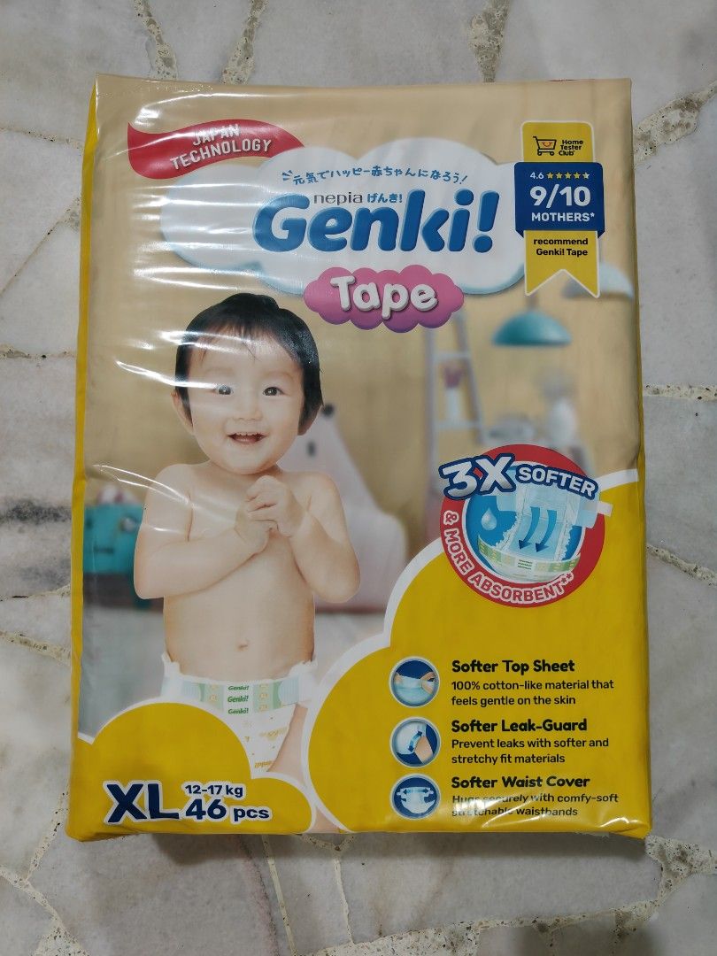 Genki XL Tape diapers, Babies & Kids, Bathing & Changing, Diapers ...