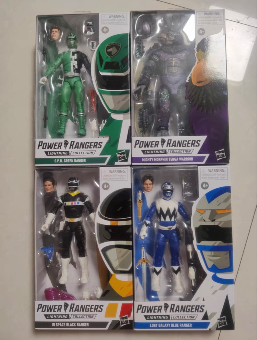 HASBRO POWER RANGERS LIGHTNING COLLECTION GREEN/ BLACK/ BLUE RANGER ...
