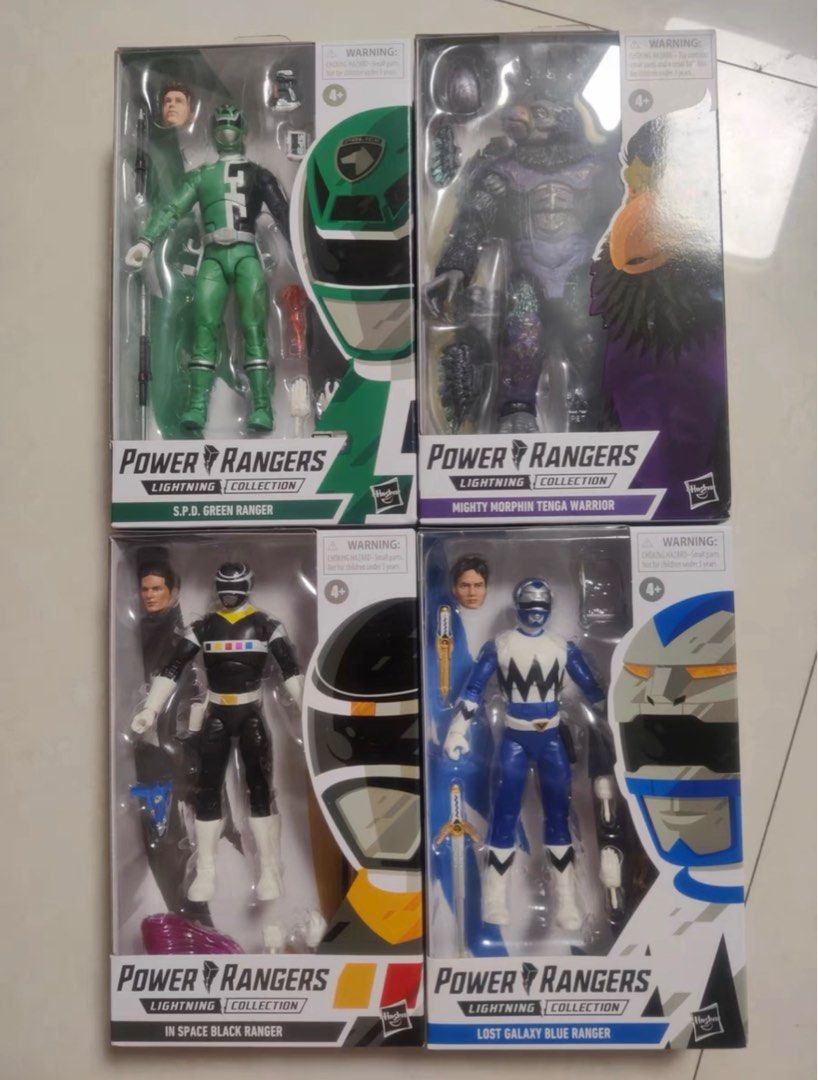 HASBRO POWER RANGERS LIGHTNING COLLECTION GREEN/ BLACK/ BLUE RANGER ...