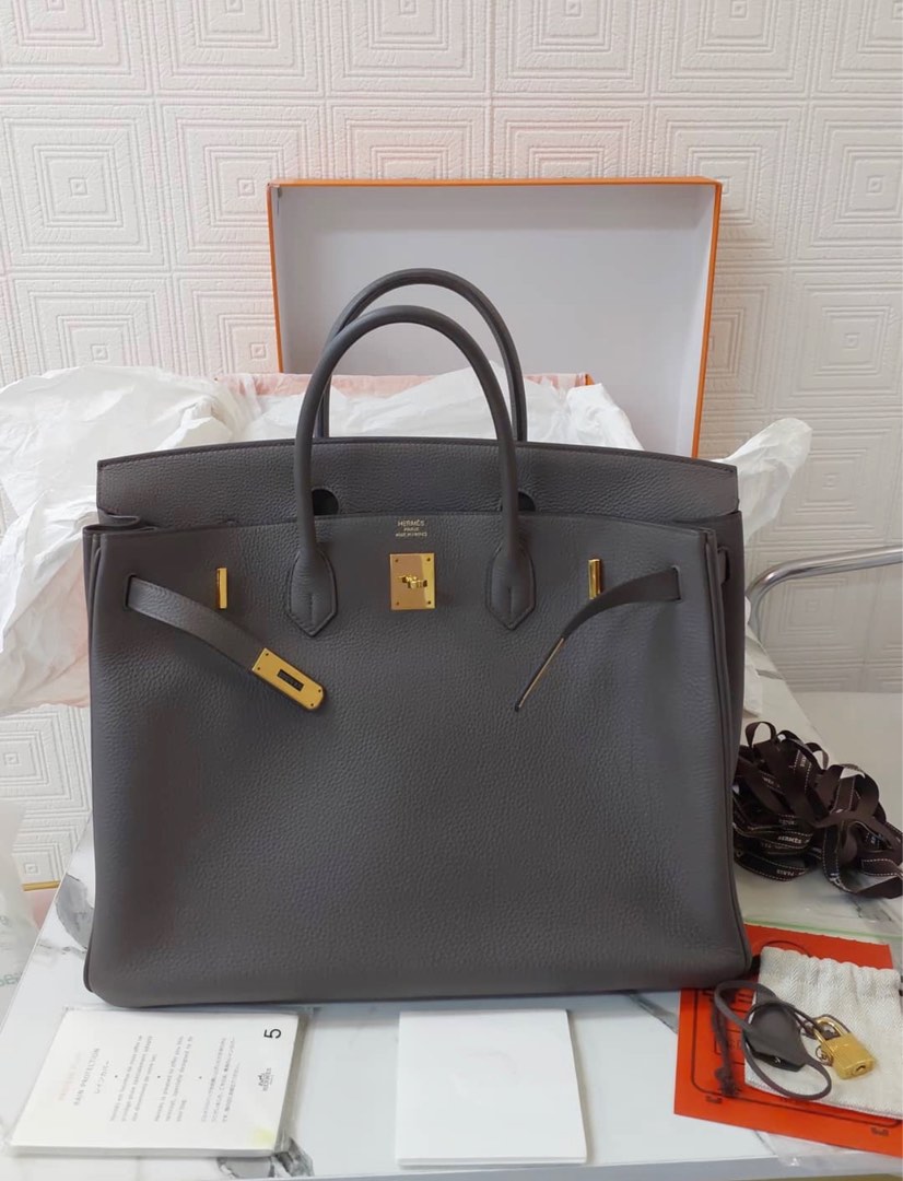 Hermes Birkin 40 Etain Color Stamp X on Carousell