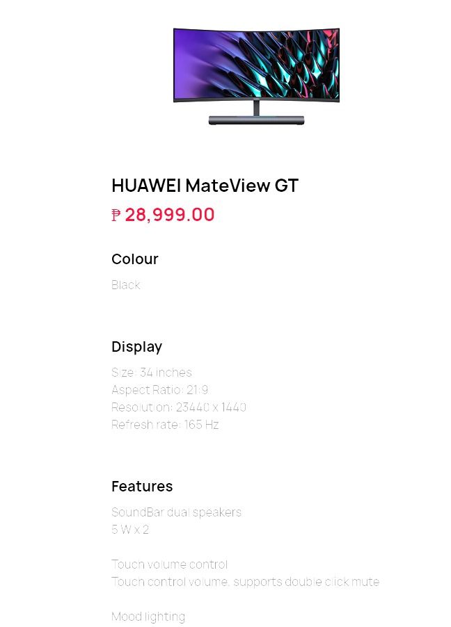 Huawe MateView GT34, Computers & Tech, Desktops on Carousell