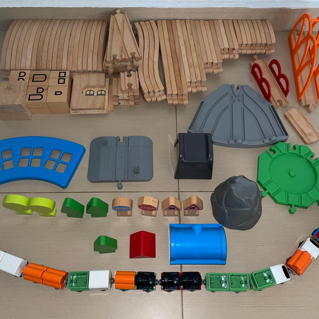 Huge set IKEA wooden bricks train set, Hobbies & Toys, Toys & Games on ...
