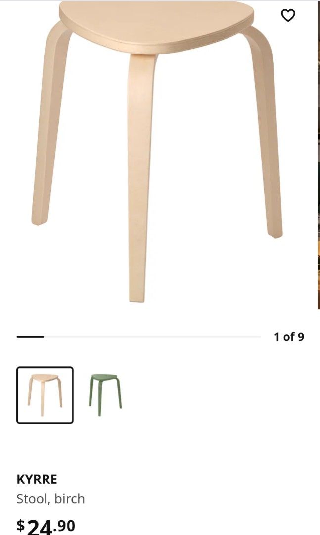 Ikea birch stool, Furniture & Home Living, Furniture, Chairs on Carousell