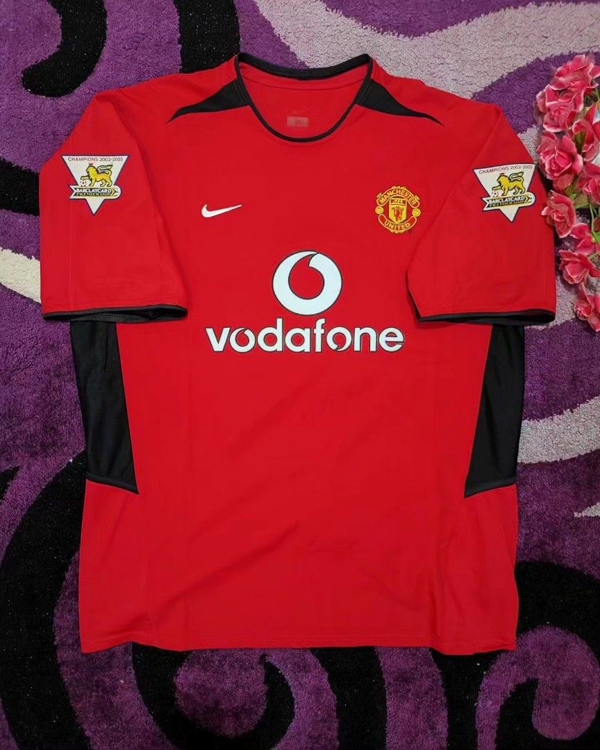 JERSEY MANCHESTER UNITED MU HOME 2002-2004 ORIGINAL, Fesyen Pria ...