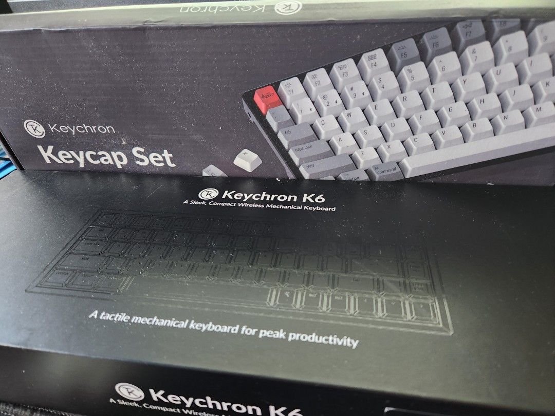 Keychron K6 mechanical keyboard with extra keycap set, Computers & Tech ...