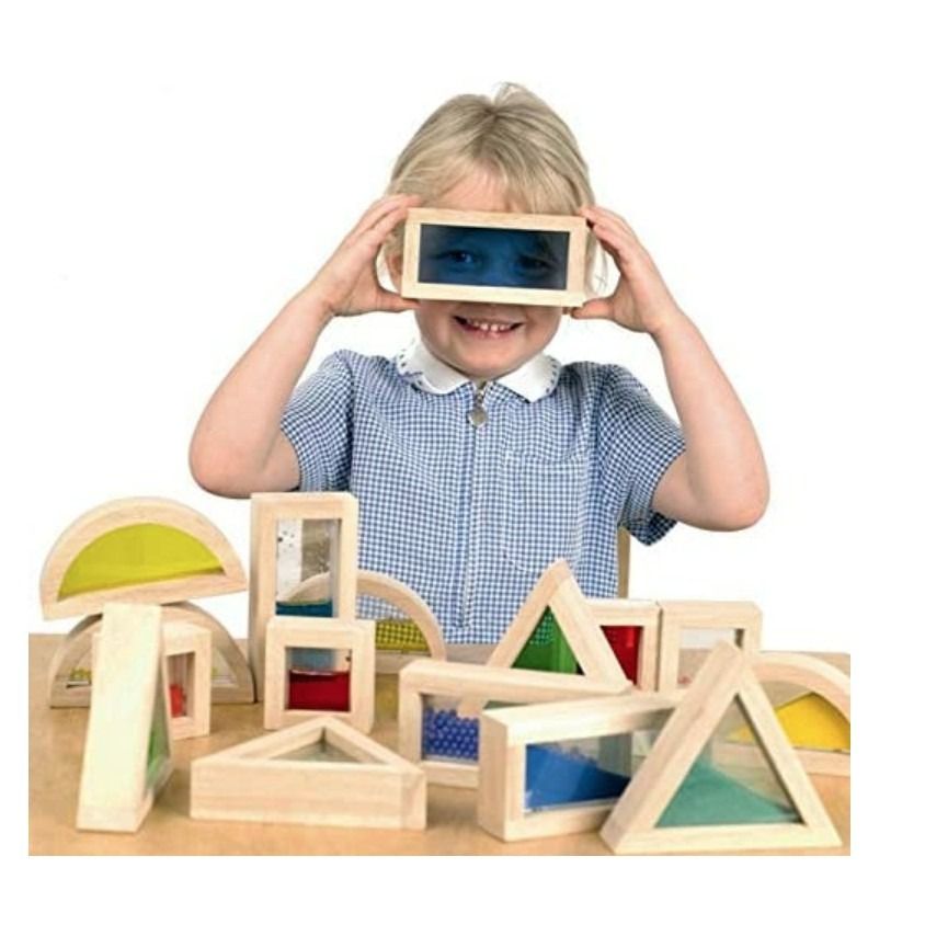 KIDPIK 16/24 pieces Rainbow, mirror, sensory blocks, Babies & Kids ...