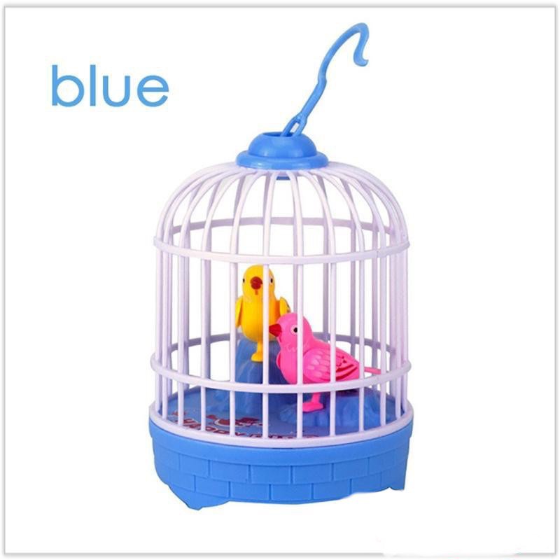Kids Simulation Bird Cage Toy With Sound Realistic Voice Sensor Control ...