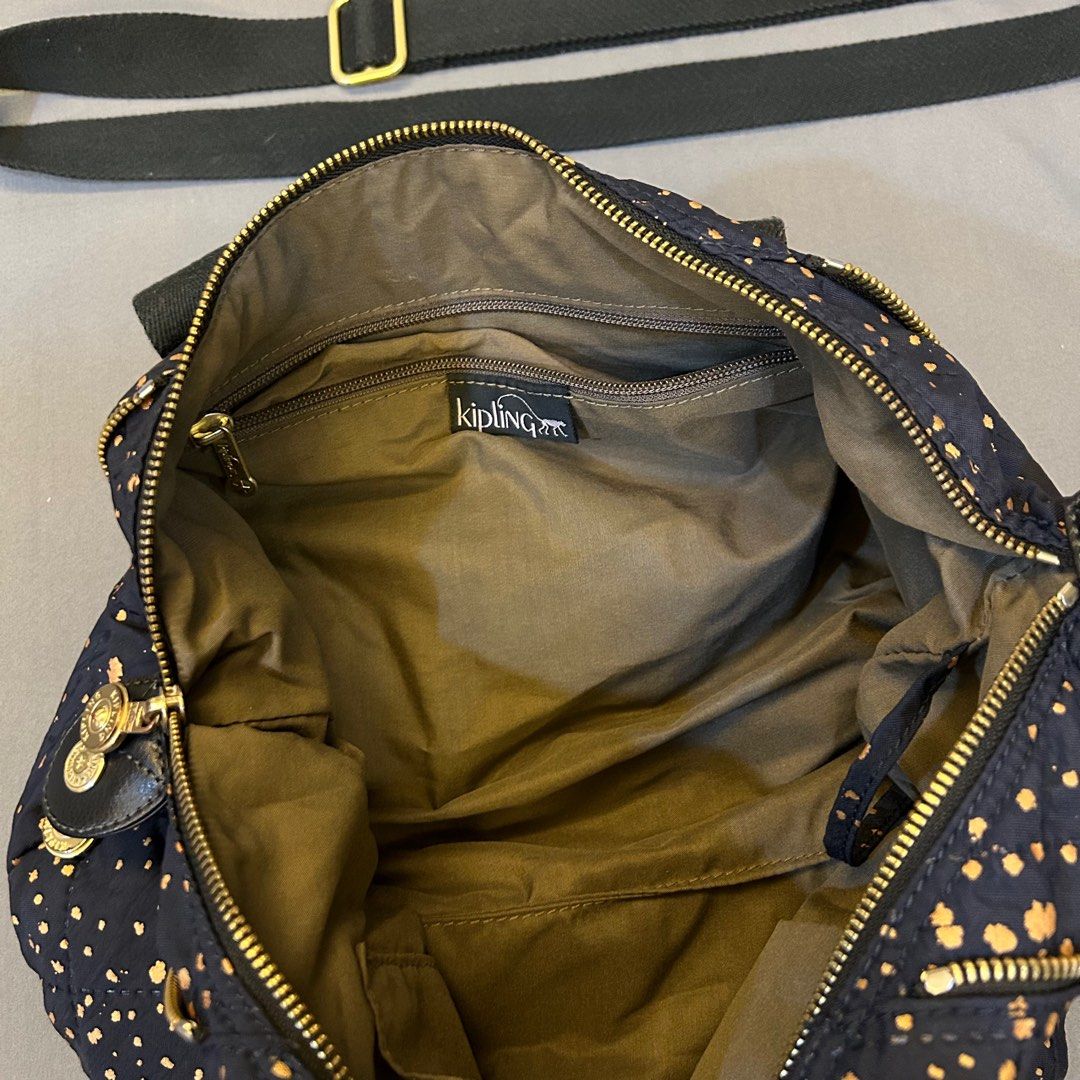KIPLING navy blue/gold cross body bag, Women's Fashion, Bags & Wallets ...