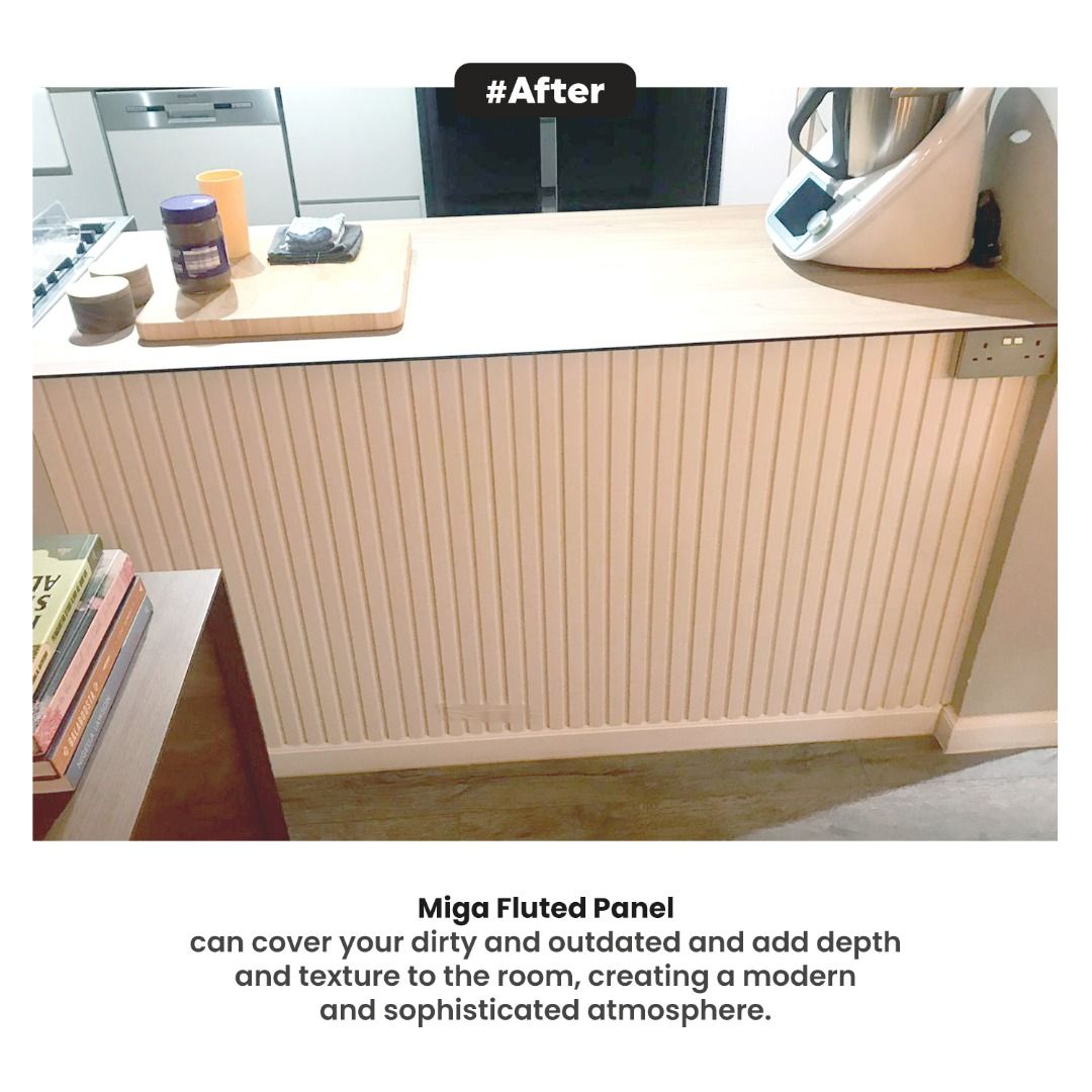Kitchen Wall Fluted Panel / Korea Miga Fluted Panel Molding / Table ...