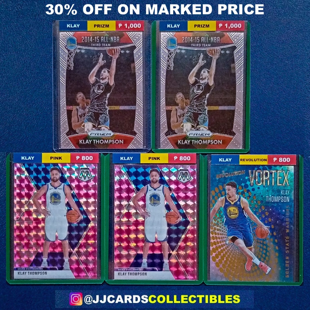 Klay Thompson Prizm Mosaic Vortex NBA Cards in TopLoader - 30% Off on ...
