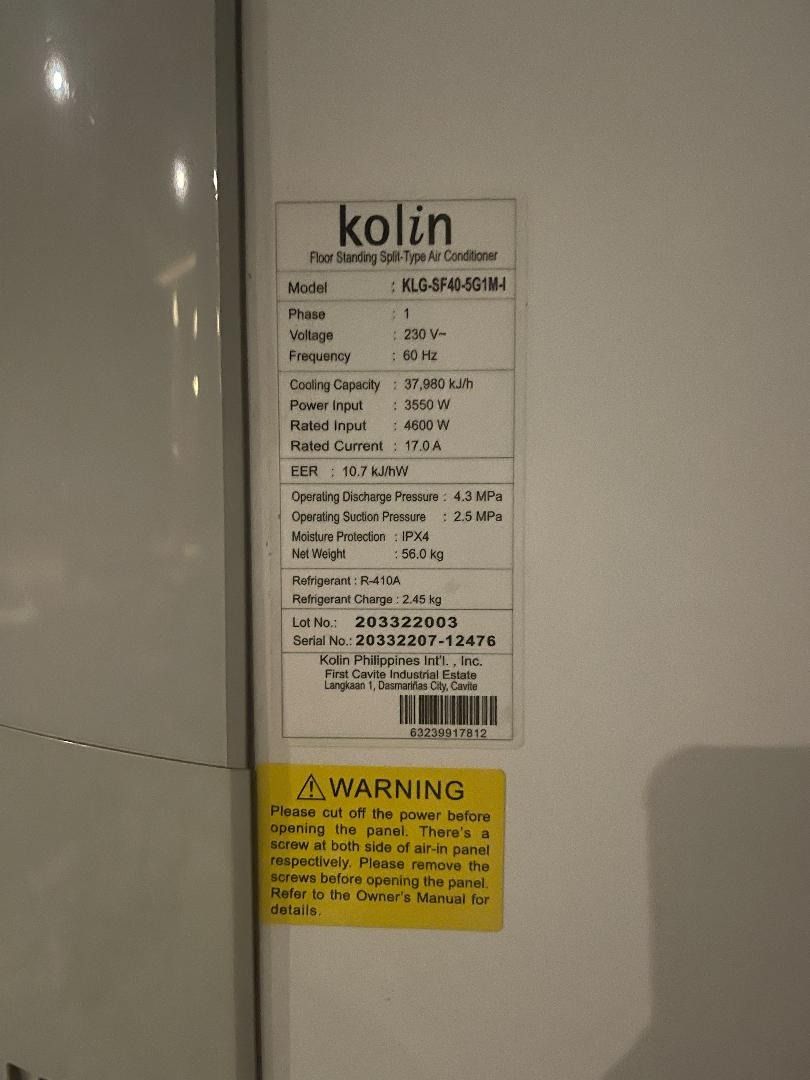 KOLIN FLOOR MOUNTED AIRCON FOR SALE, TV & Home Appliances, Air ...