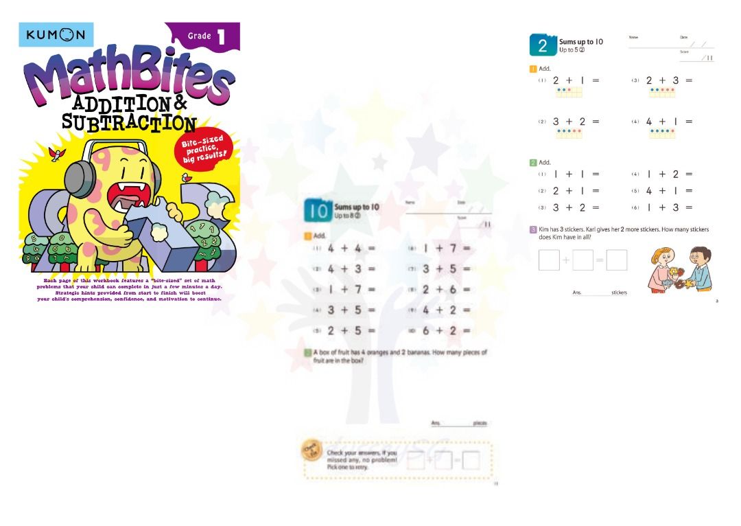 Kumon Math Bites - Grade 1 , Grade 2 - Addition and Subtraction - $16. ...