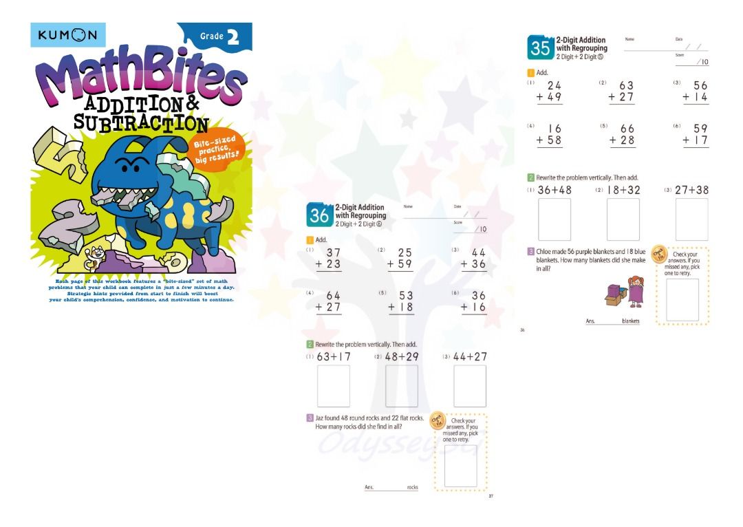 Kumon Math Bites - Grade 1 , Grade 2 - Addition and Subtraction - $16. ...