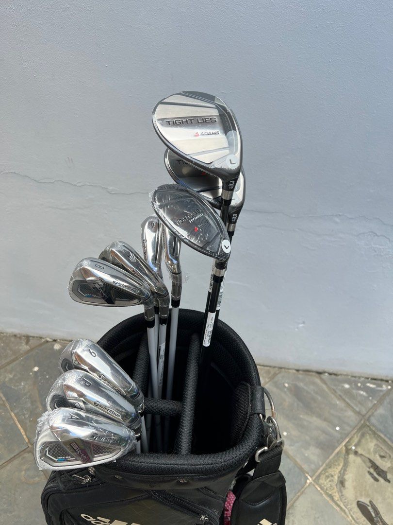Ladies 10-piece golf set taylormade sim2 max OS adams tight lies iron ...