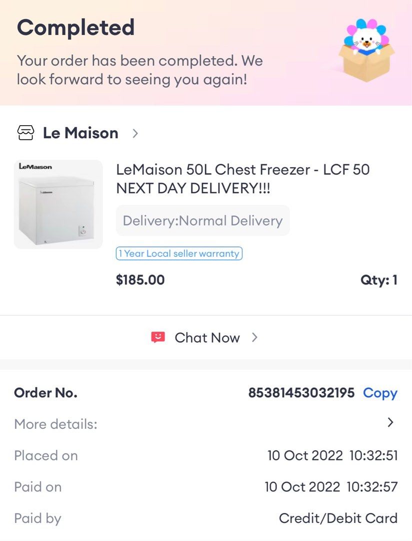 LeMaison 50L Chest Freezer - LCF 50, TV & Home Appliances, Kitchen ...