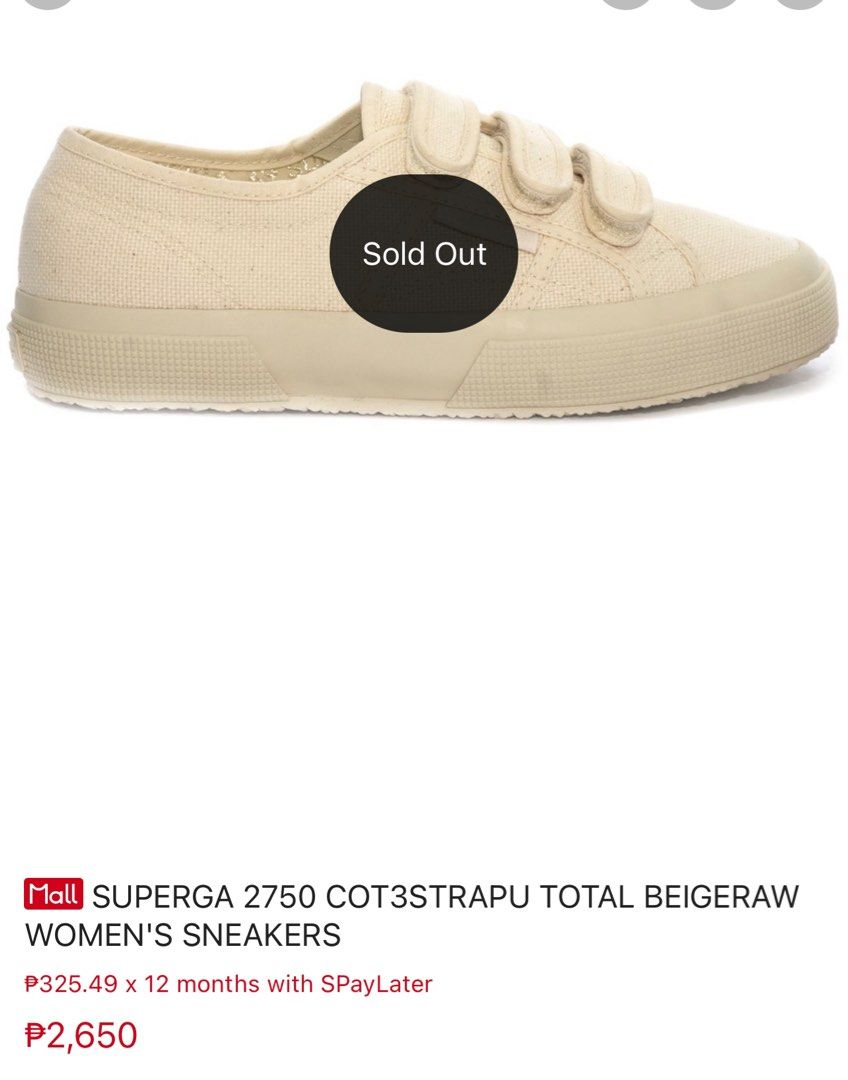 Limited edition Superga 2750 Beige white Raw strap sneaker, Women's Fashion, Footwear, Sneakers ...