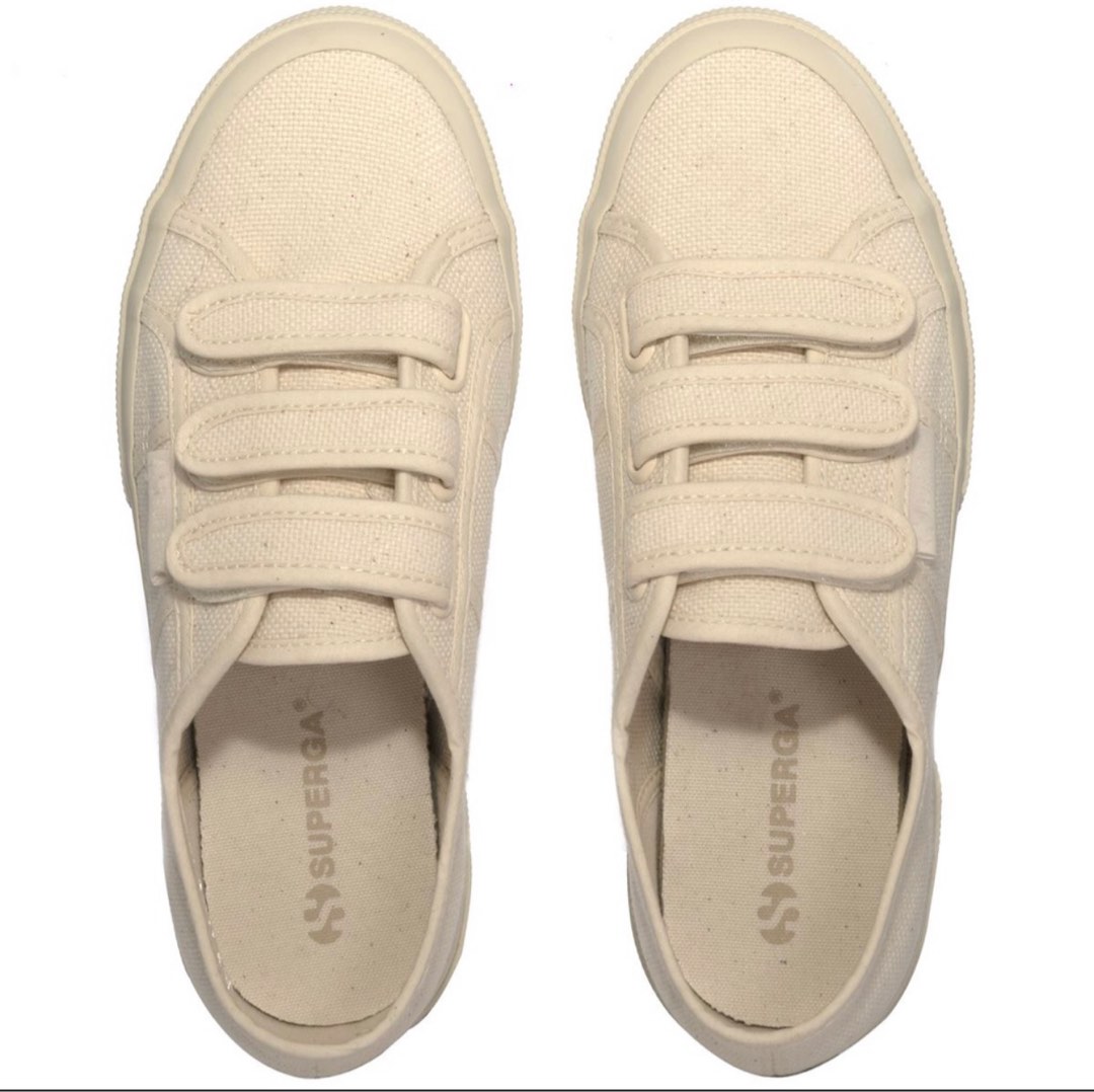 Limited edition Superga 2750 Beige white Raw strap sneaker, Women's ...